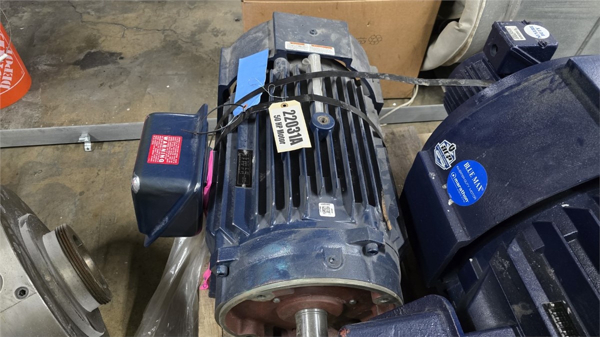 50 HP Marathon Blue Max Motor, Frame 326TC | Plastic Machinery | Used ...