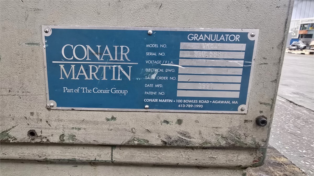 6" x 14" Conair Martin Granulator, Model CR614, 3 HP | Plastic ...