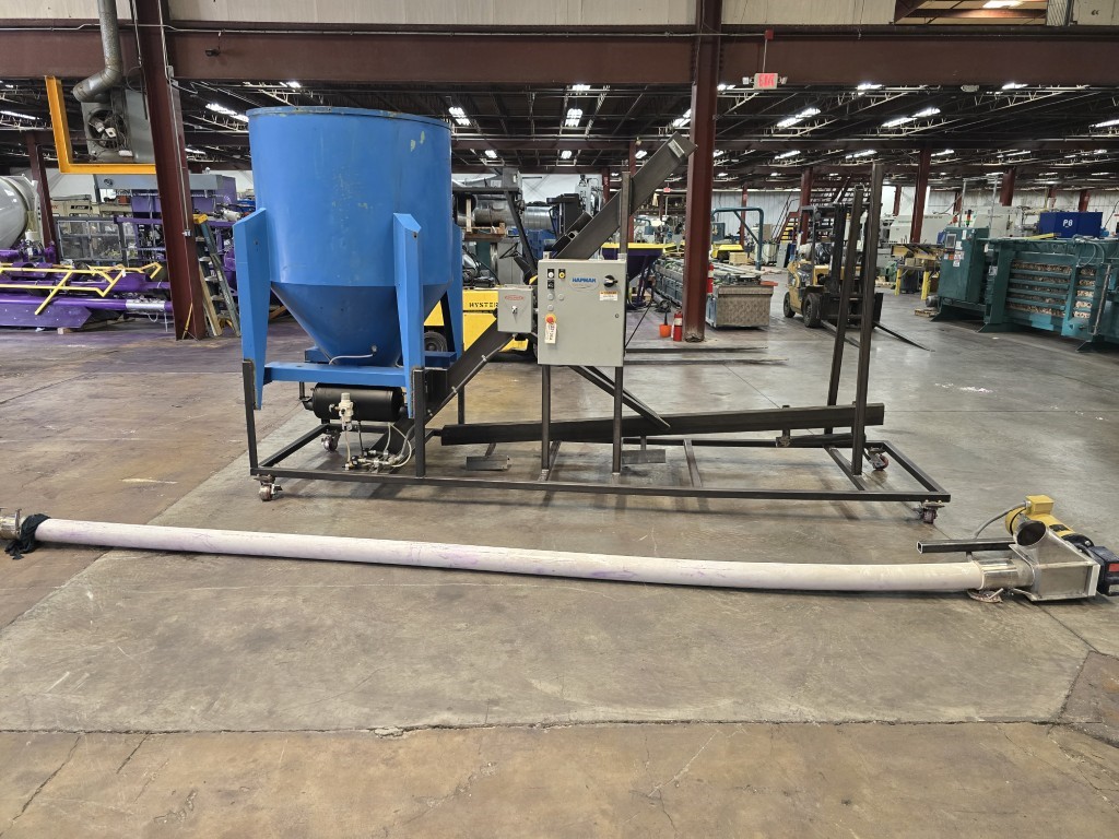20' L x 5" Diameter Hapman Helix Flexible Screw Conveyor, With Hopper ...