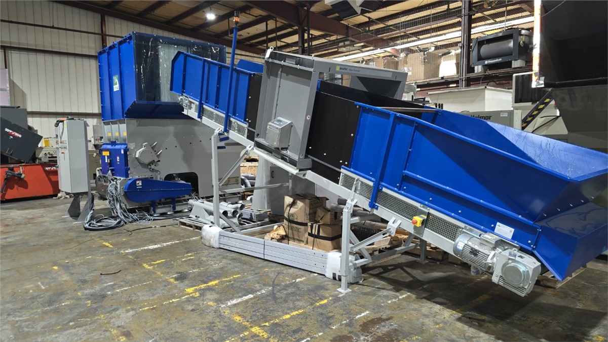 55" Wide Zerma SG1400 Shredder/Granulator Combo With Infeed Conveyor ...