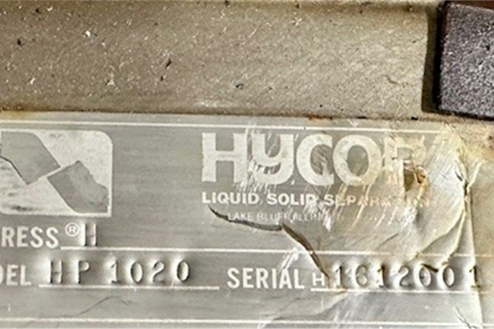 Hycor Hypress Dewatering Press, Model HP1020 | Plastic Machinery | Used ...